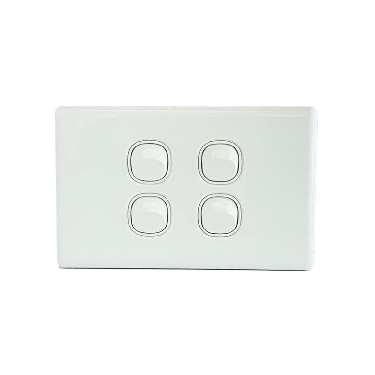 16A Slimline 4 Gang Vertical Switch | 250V Rated & Versatile