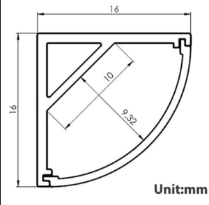 2M Corner Aluminium Profile With End Caps | LED Profile