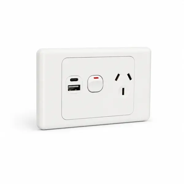 Single Powerpoint with USB-A & C 10A 250V | Sparky Shop