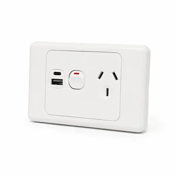 Single Powerpoint with USB-A & C 10A 250V | Sparky Shop